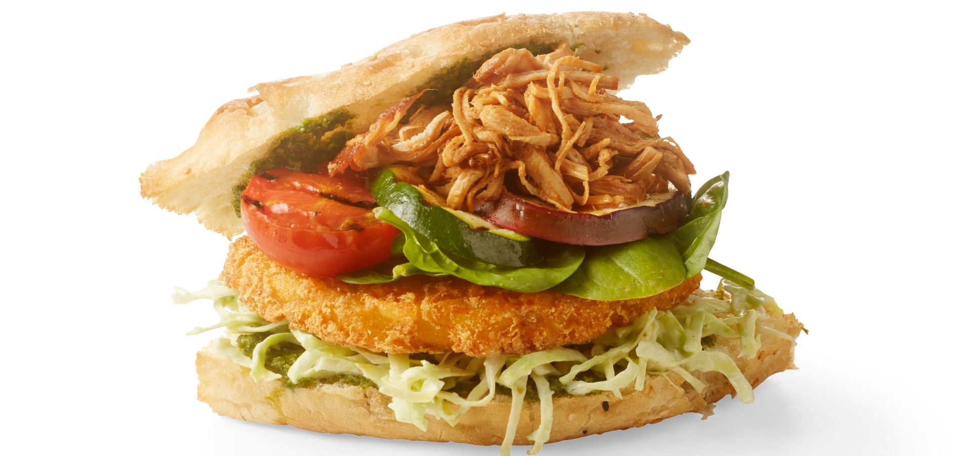 Pulled Turkey-Kebap mit Teller-Rösti und Grillgemüse