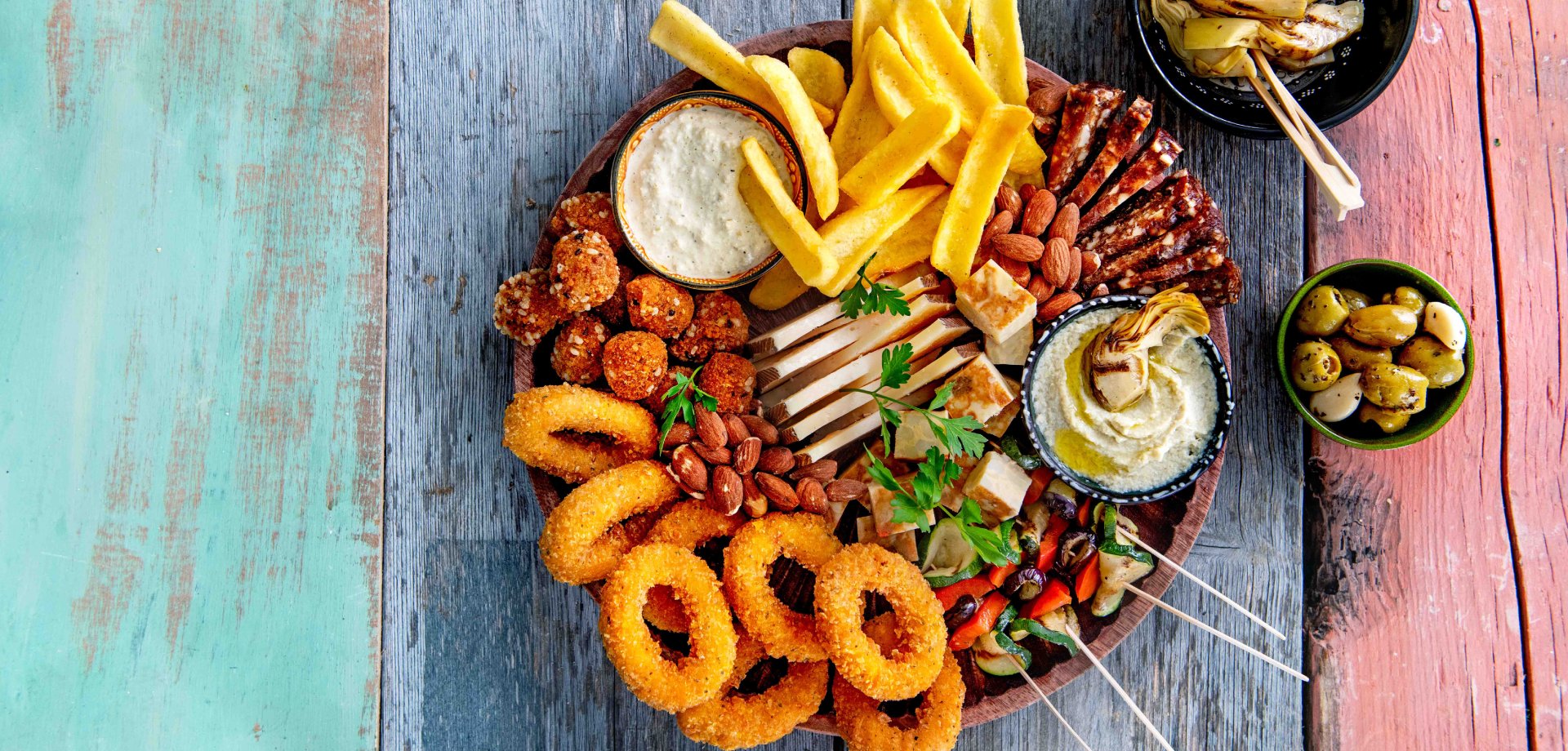 Grüner Tapas-Platte