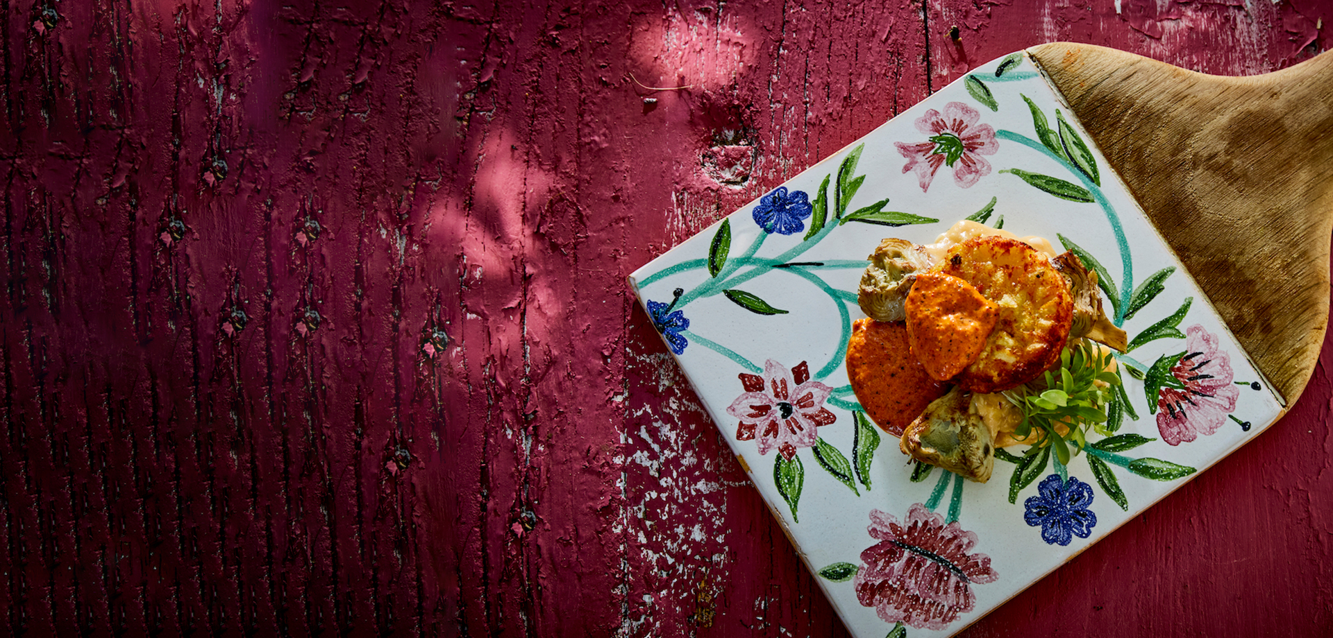 Rösti rounds sandwich with artichoke