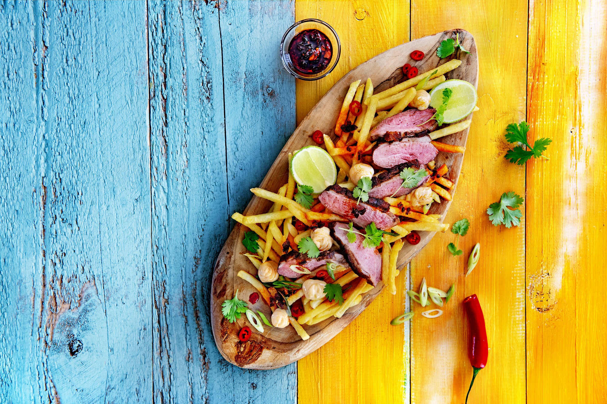 Five-Spiced Duck Breast Loaded Fries