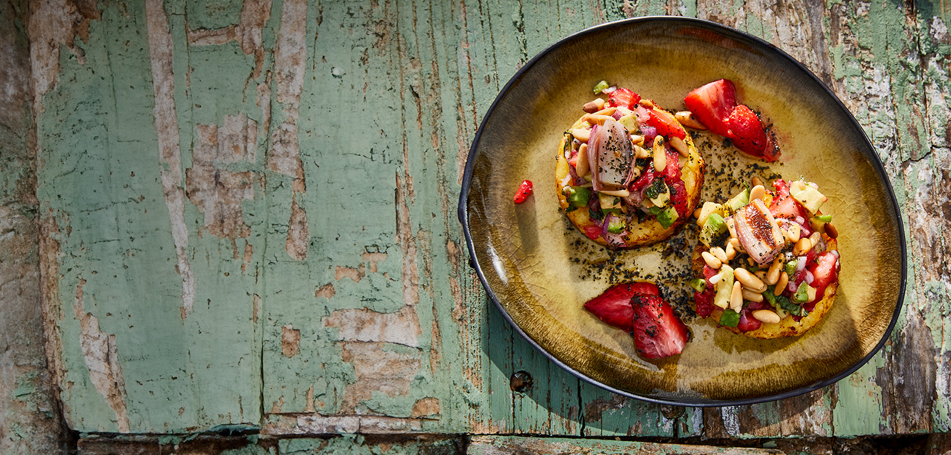 Rösti rondjes met aardbeien-avocadotartaar | Recept | Aviko Foodservice